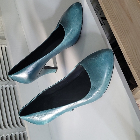 Vagabond | Shoes | Vagabond Leather Turquoise Heels | Poshmark